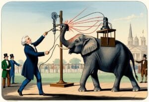 Thomas Edison Electrocuting an Elephant: AC vs DC Battle - Evolution ...